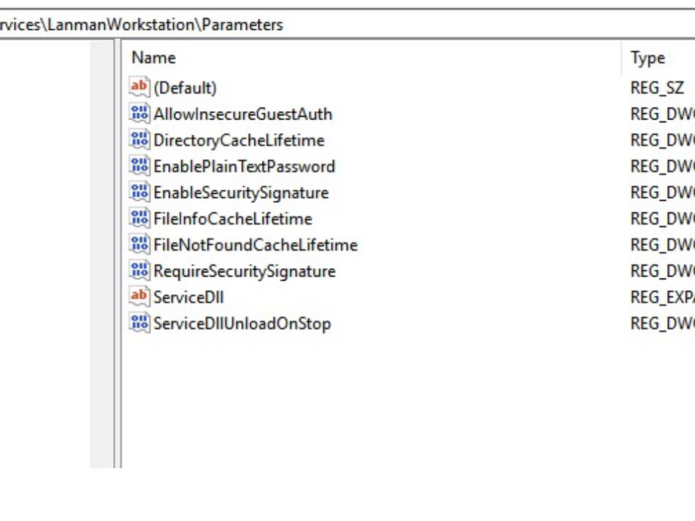 Windows Authentication Failure - AllowInsecureGuestAuth — Stuga